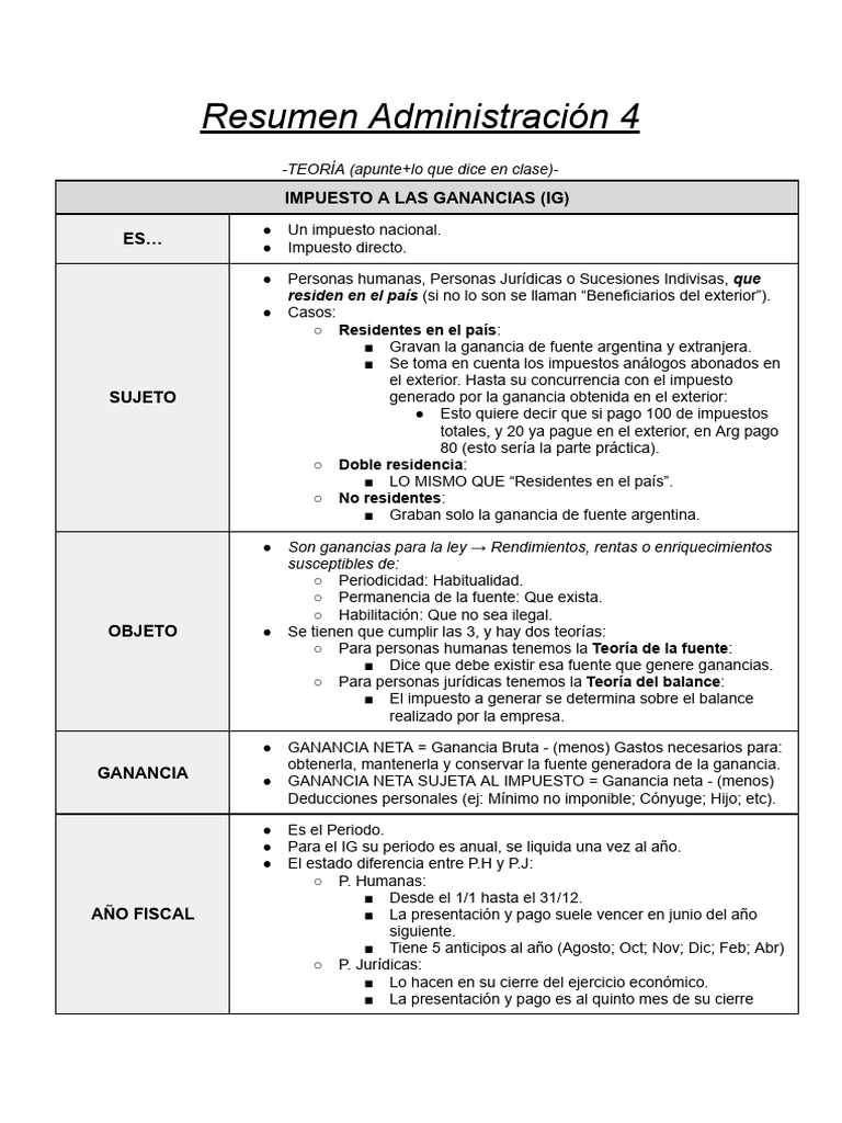 Resumen Administración 4 | PDF | Impuestos | Contabilidad