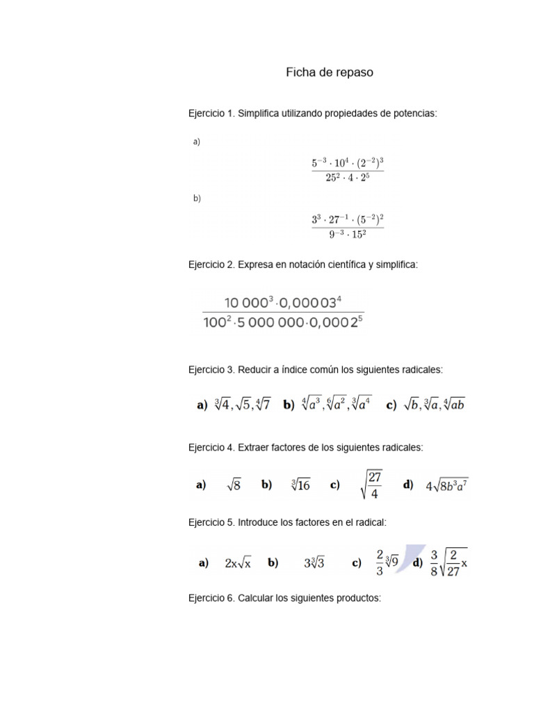 Ficha de Repaso Tema 2-1 | PDF