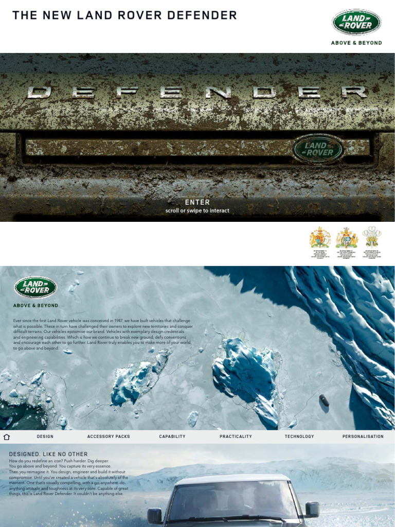 Land Rover Defender Brochure BM | PDF | Headlamp | Four Wheel Drive