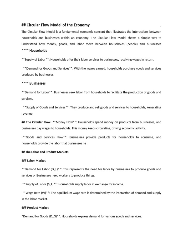 Circular Flow Model in Economics | PDF | Labour Economics | Market ...