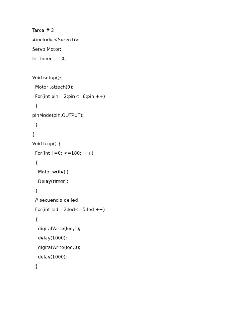 Tareas arduino 2, 3 y 4 | PDF | Computer Engineering | Electrical ... Tareas arduino 2, 3 y 4 | PDF | Computer Engineering | Electrical ...
