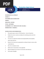 EC Maths Literacy Grade 12 September 2024 P2 and Memo | PDF