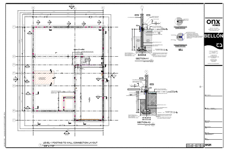 Level-1 Footing to Wall Connection Layout | PDF | Building Materials ...