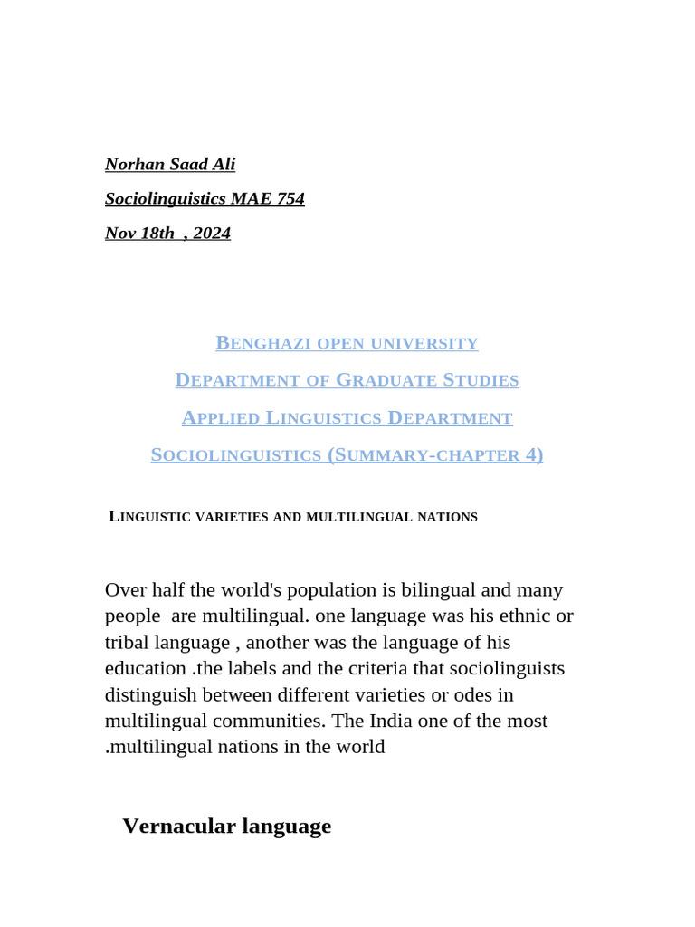 Assignment 4th | PDF | English Language | Ethnicity