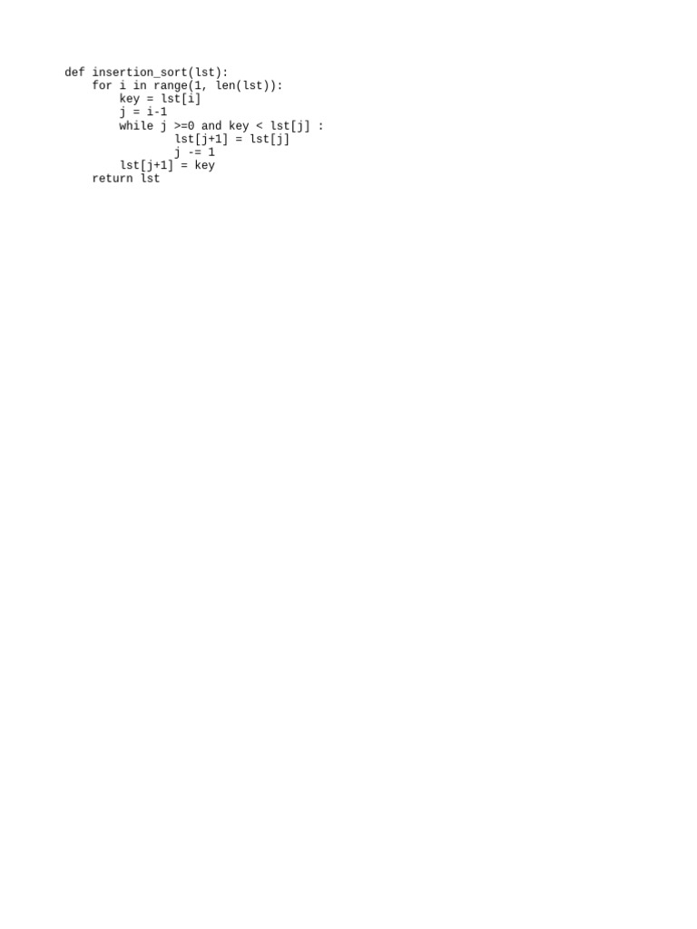 Tri Par Insertion Fonction Code | PDF