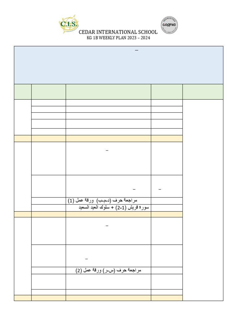 KG 1B Weekly Plan April 14 - 18 | PDF | Phonics | Learning Methods