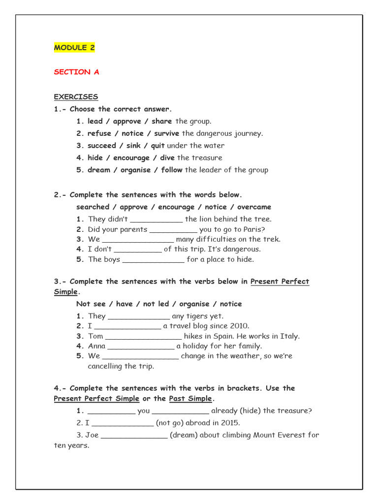 MODULE 2, Section A | PDF | Grammar | Linguistics