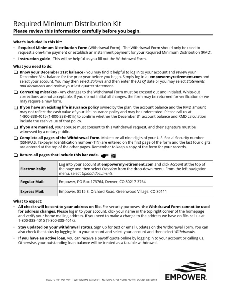 Automated Minimum Distribution Request | PDF | Taxation | Government ...