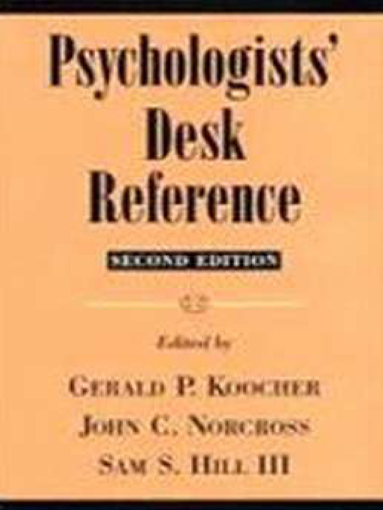 Psychologists' Desk Reference | PDF | Psychotherapy | Clinical Psychology