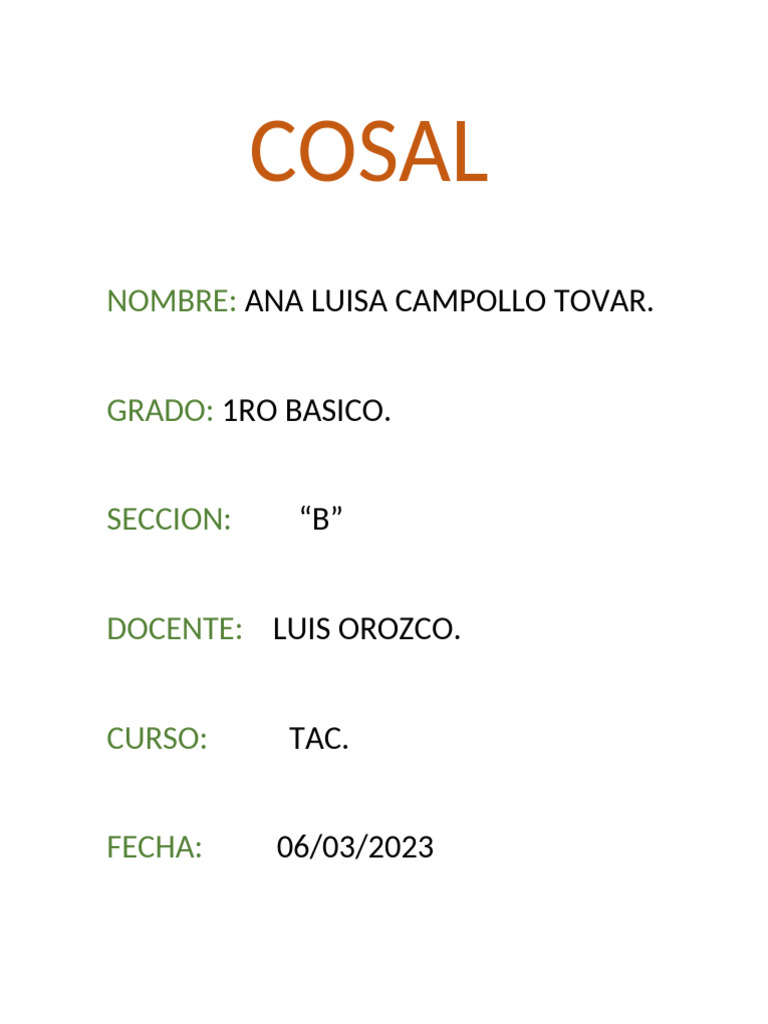 Tac Cosal | PDF