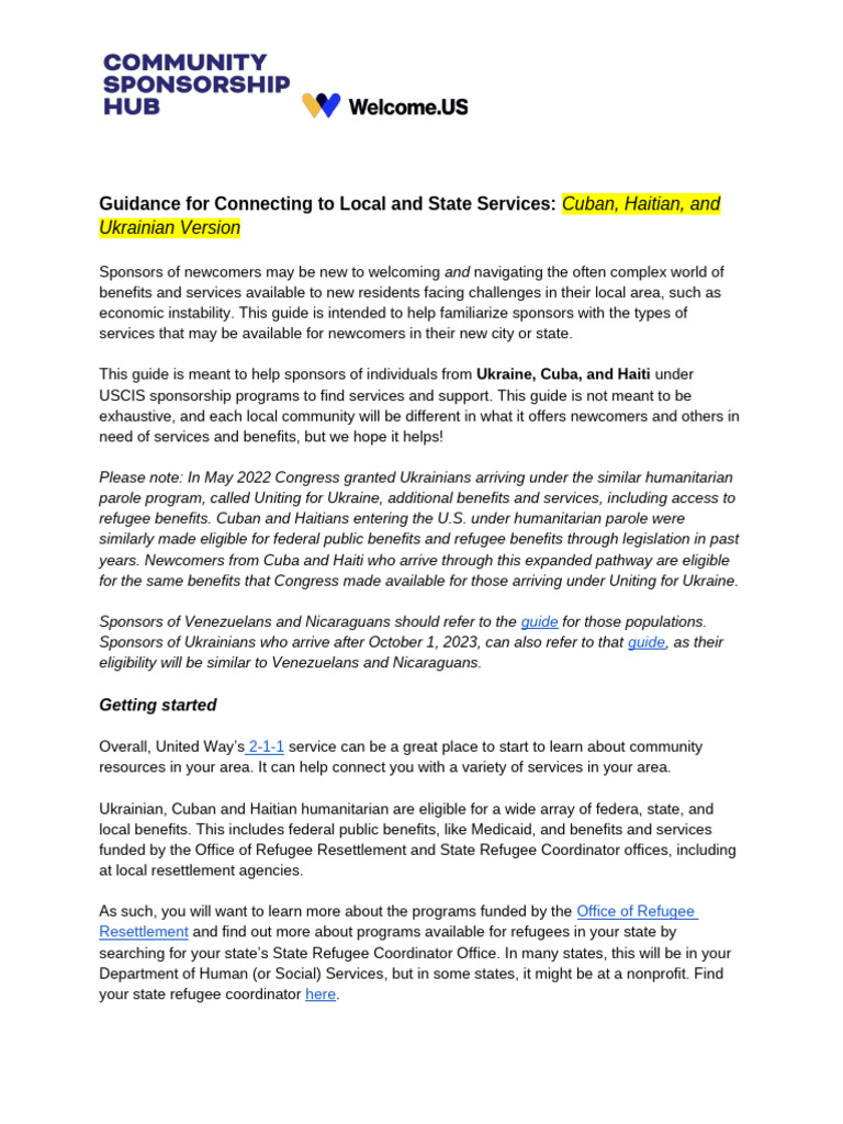 Guidance For Connecting To Local Services | PDF | Medicaid | Driver's ...