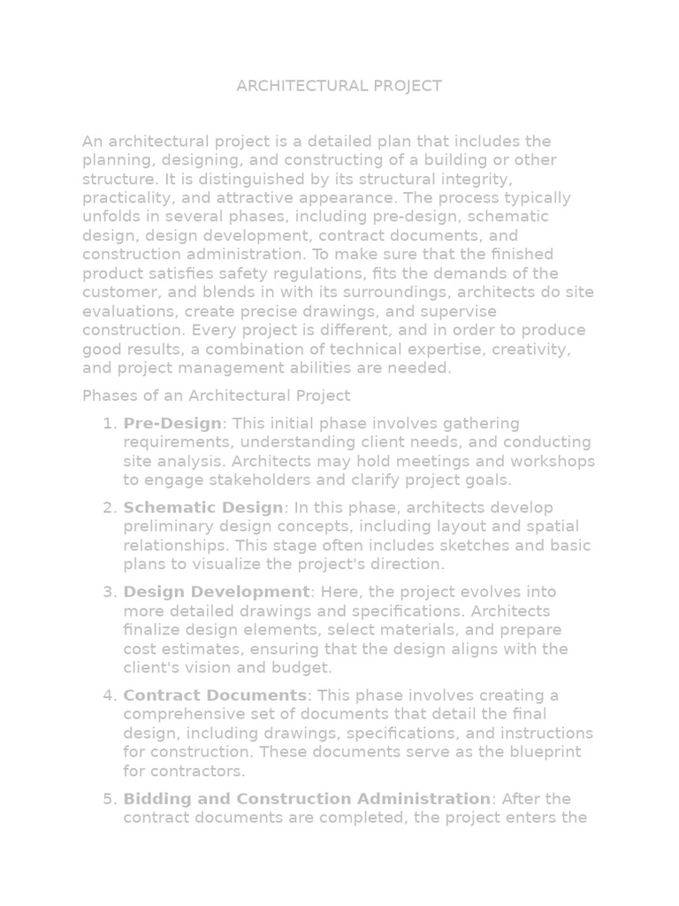 ARCHITECTURAL PROJECT | PDF