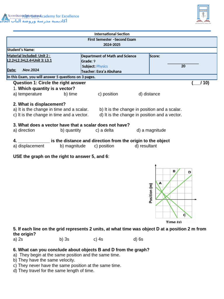 G9 - Physics 2nd Exam | PDF | Speed | Velocity