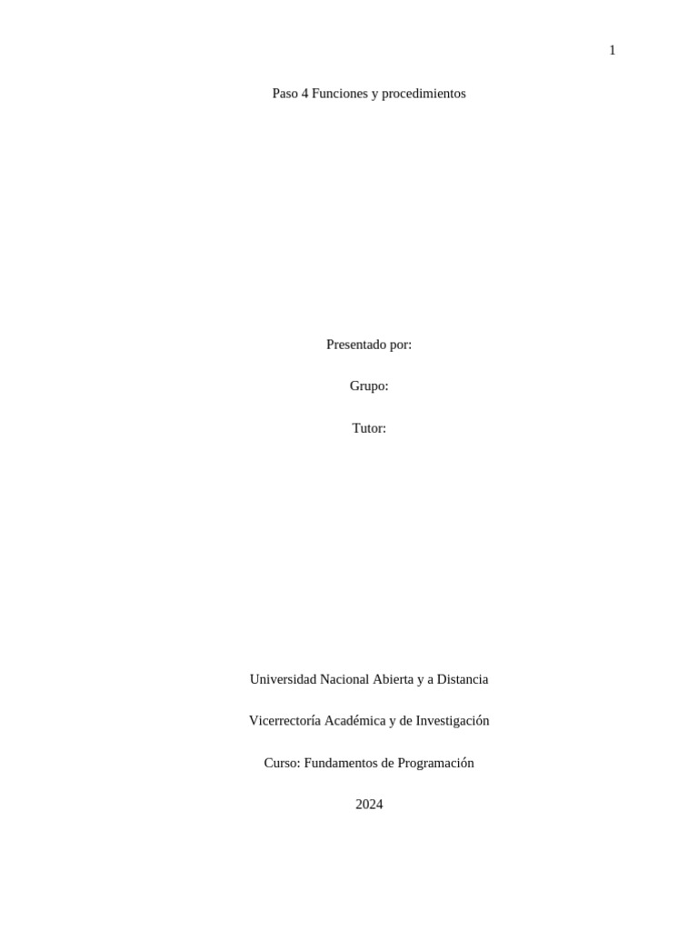 Paso 4 Funciones y Procedimientos | PDF | Programación de computadoras ...
