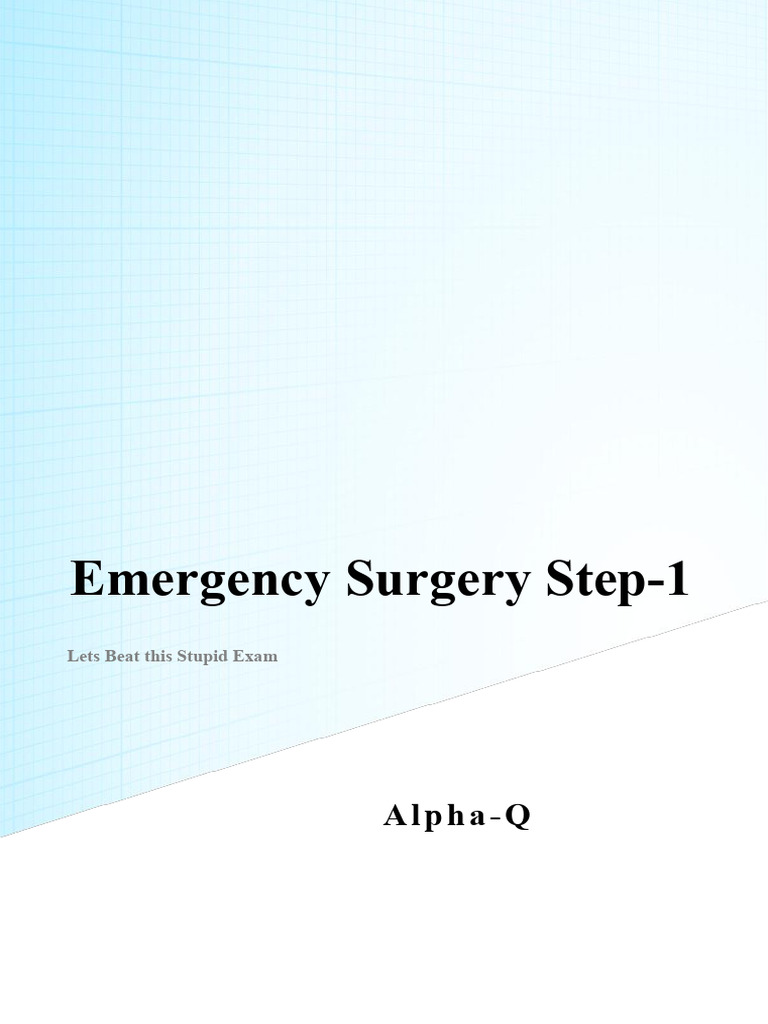 Alpha-Q Emergency Suregery Step-1 | PDF | Abdomen | Liver