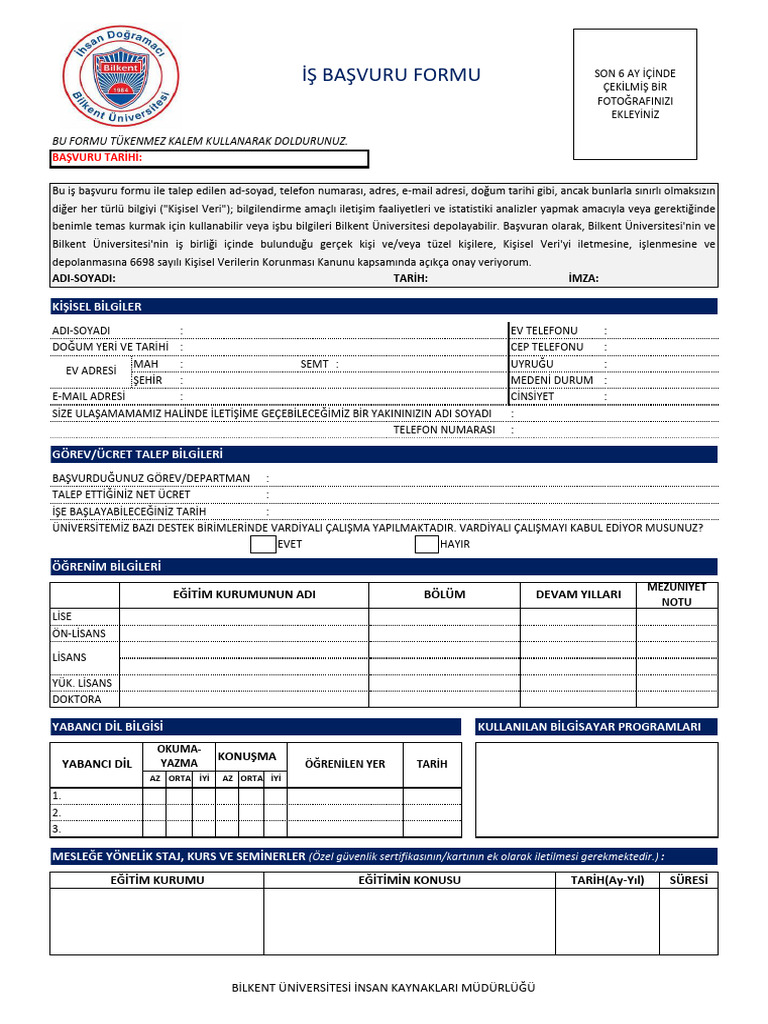 Is Basvuru Formu | PDF