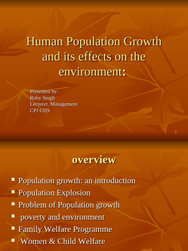 Human Population Growth and Its Effects On The | PDF | Agriculture ...