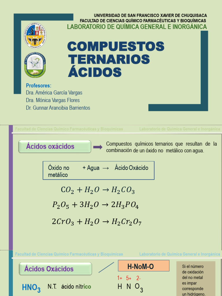 Compuestos Ternarios: Ácidos Oxácidos y Más | PDF | Ácido | Química ...