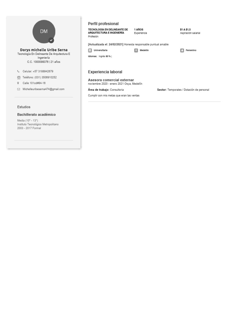 Dorys Michelle Uribe Serna | PDF