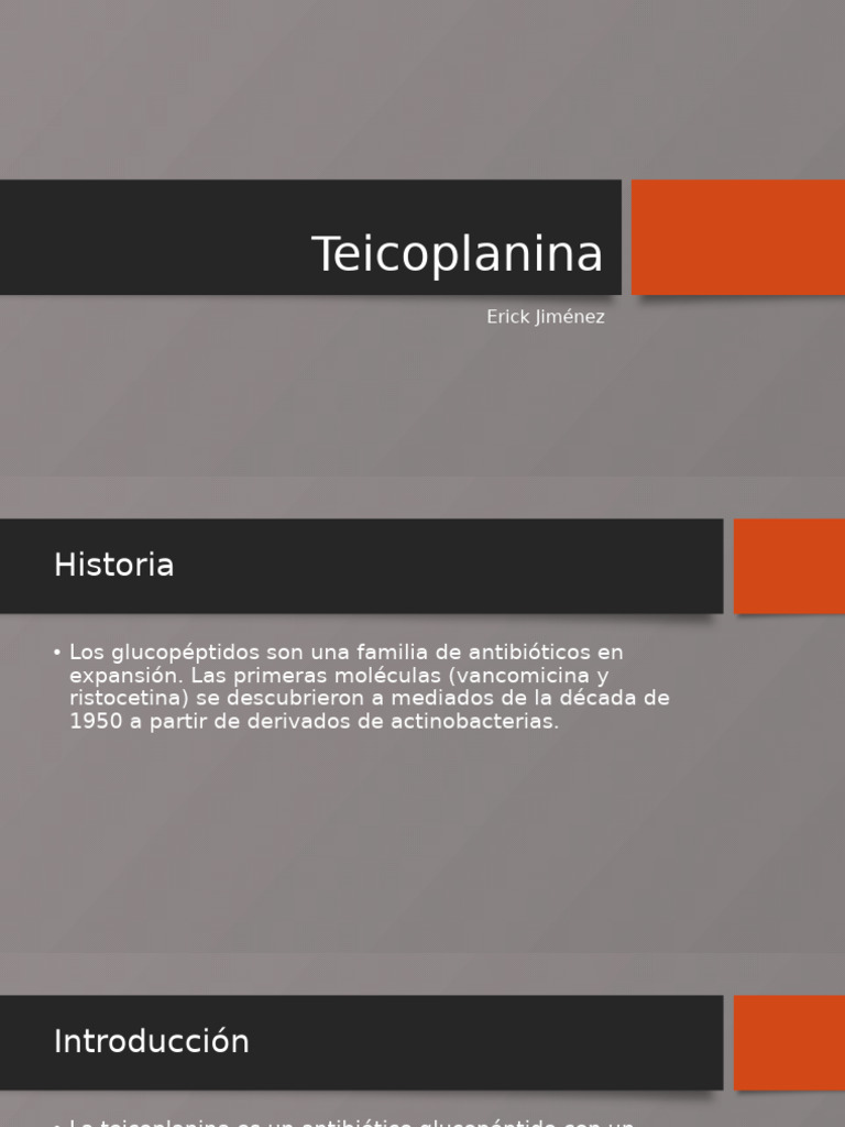 Teicoplanina | PDF | Medicina CLINICA | Especialidades Medicas