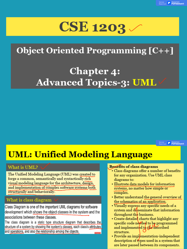 CSE 1203 03 AdvanceTopicUML | PDF | Class (Computer Programming) | Unified Modeling Language