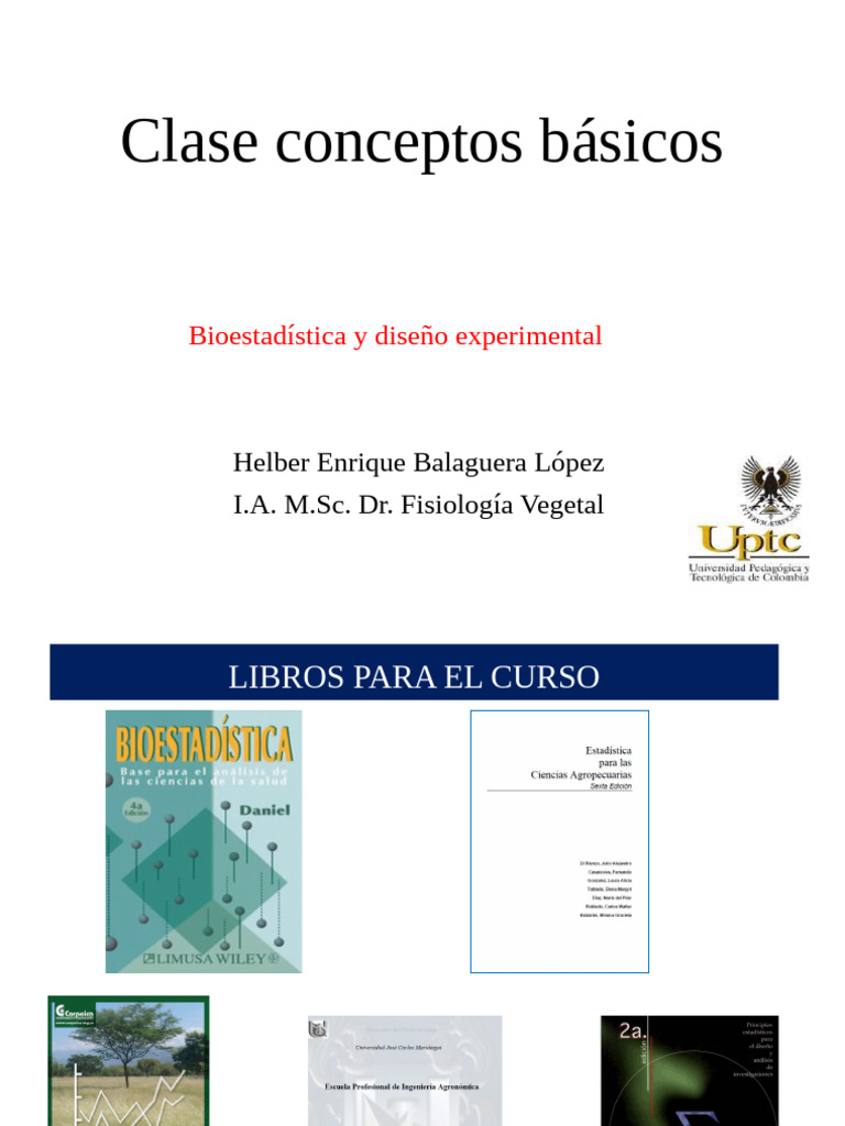 Clase 1 Conceptos Basicos Bioestadistica IA | PDF | Estadísticas | Muestreo (Estadísticas)