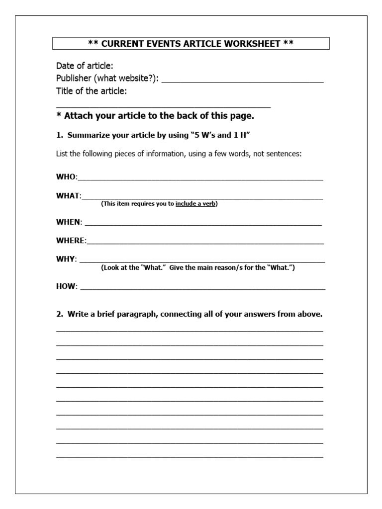 ARTICLE WORKSHEET (Print Version) | PDF | Career & Growth | Language ...