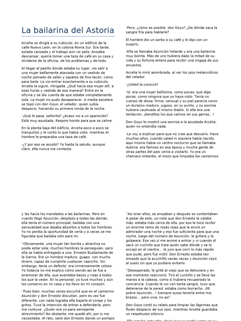 La Bailarina Del Astoria | PDF