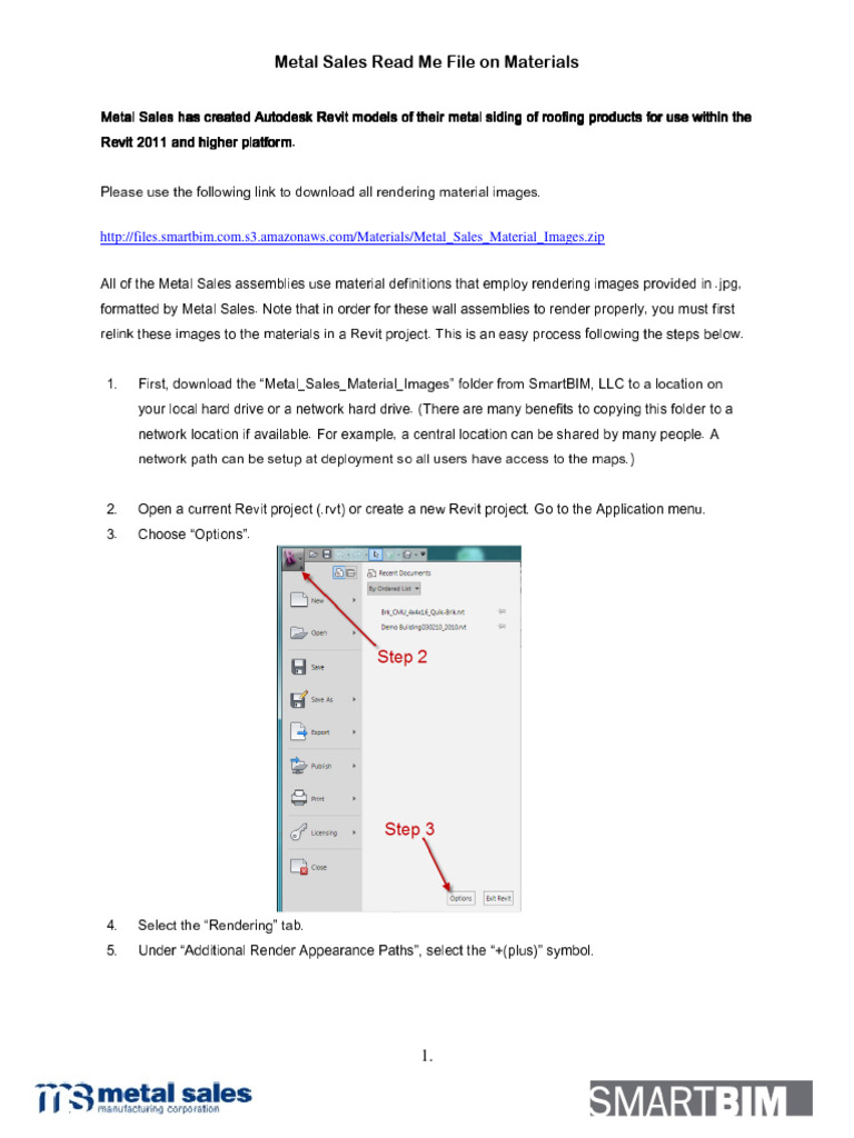Metal Sales Revit Material Guide | PDF | Autodesk Revit | System Software