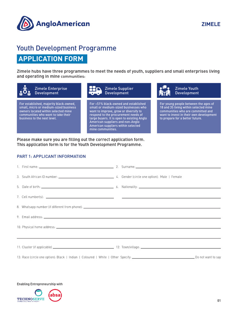 Zimele Yd Application Form | PDF | Computing