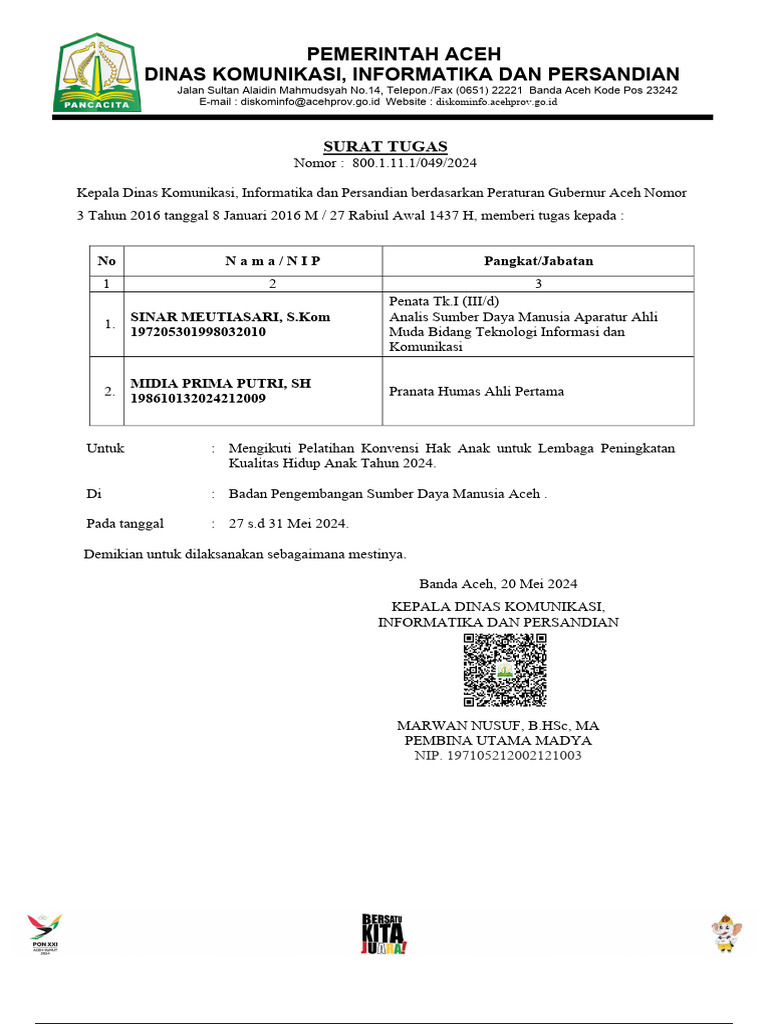 Surat Tugas st1 | PDF