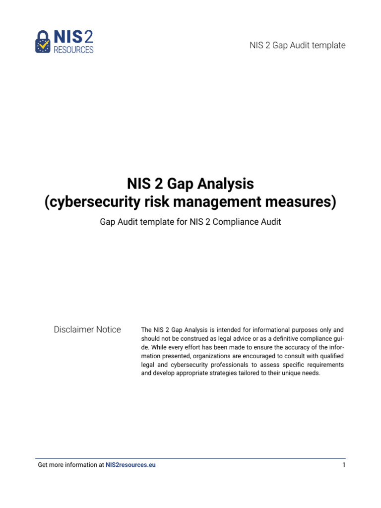 NIS 2 Gap Audit Template Guide | PDF | Computer Security | Security