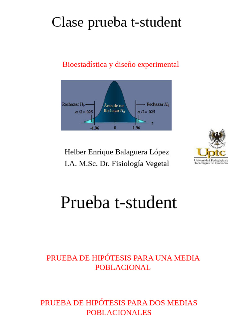 Clase 7 Prueba T-Student IA | PDF | Desviación Estándar | Estadística