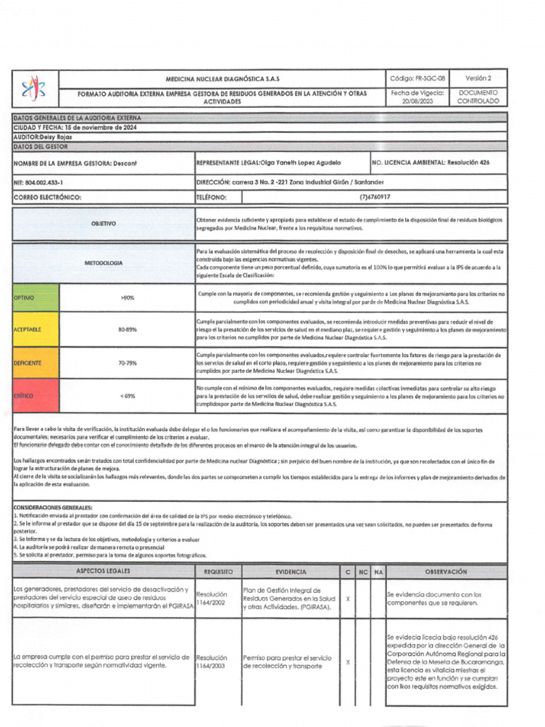 Informe de Auditoria Descont | PDF