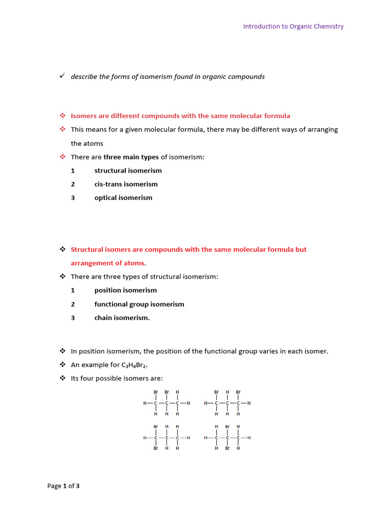 LESSON 2 Introduction To Organic Chem | PDF | Isomer | Molecules