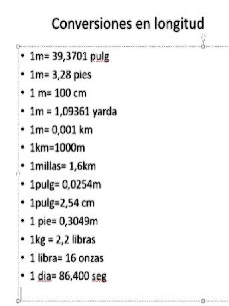 Conversiones en Longitudes | PDF