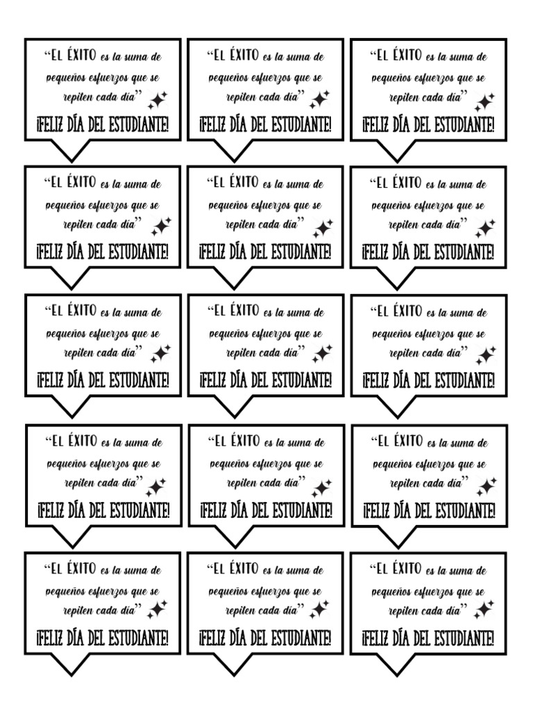 Etiquetas Día Del Estudiante | PDF | Estudios de idiomas extranjeros