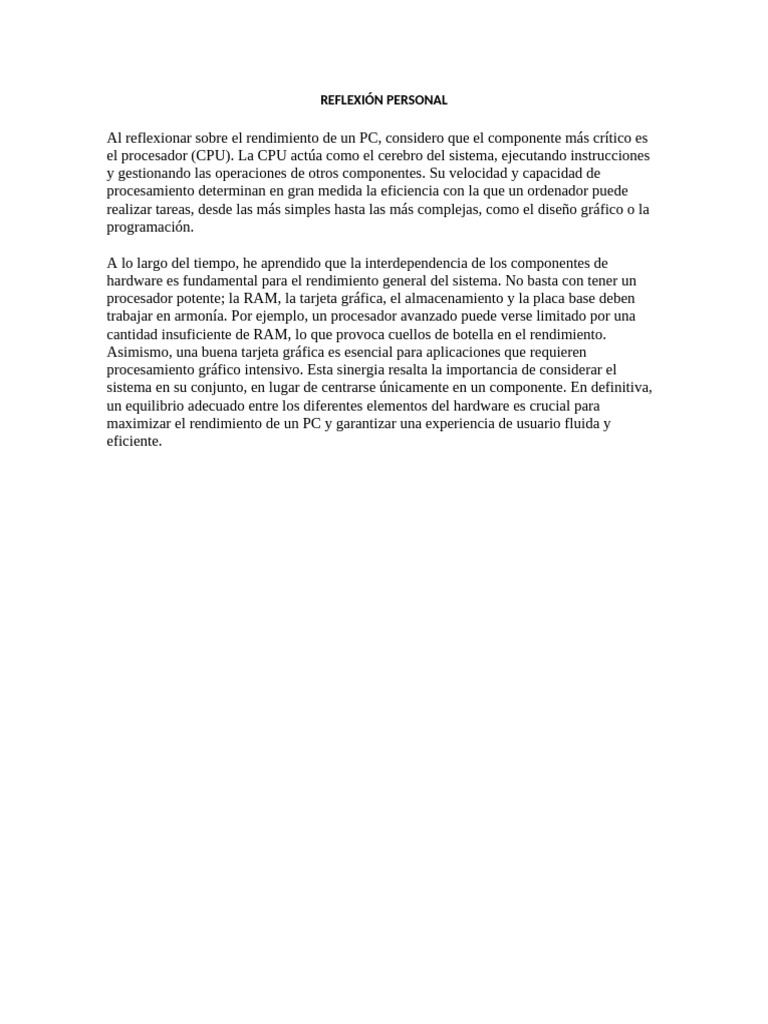 Reflexión Personal | PDF