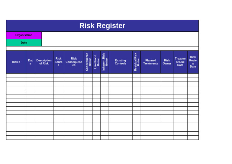 Risk Register Template 33 | PDF