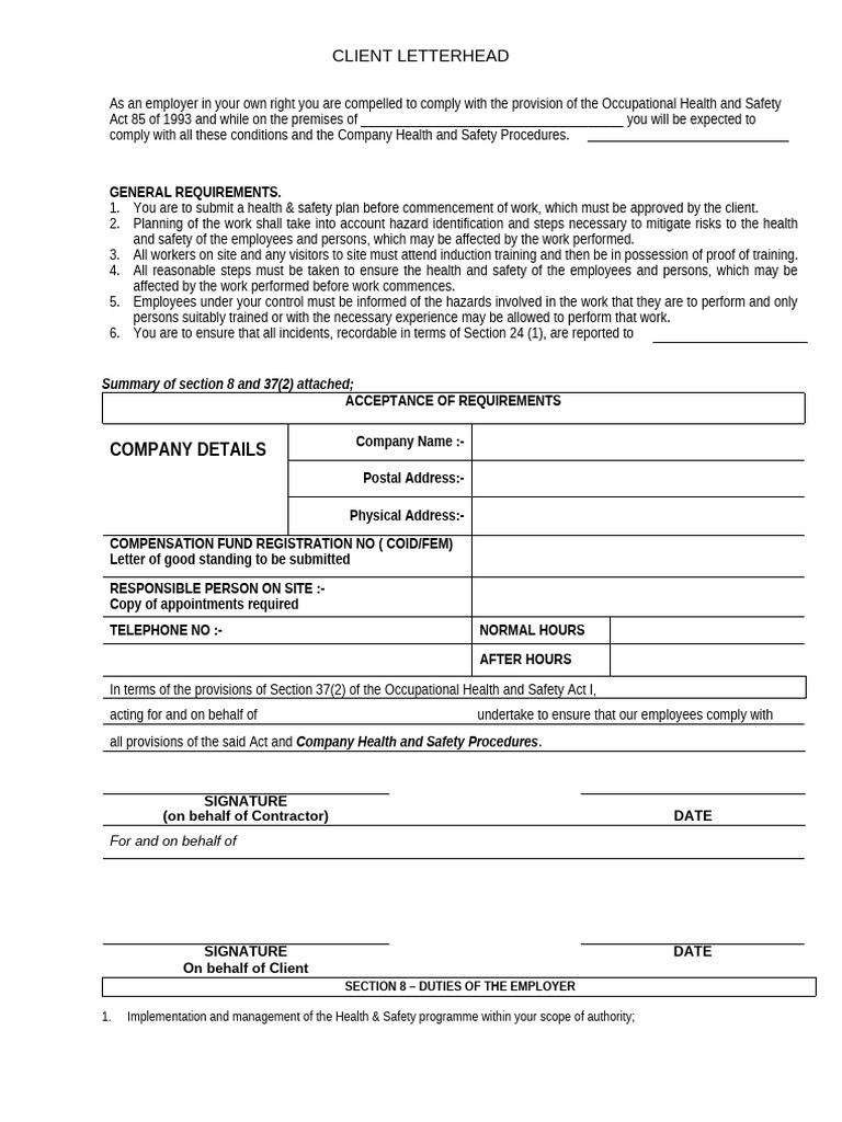 37 Agreement | PDF | Occupational Safety And Health | Employment