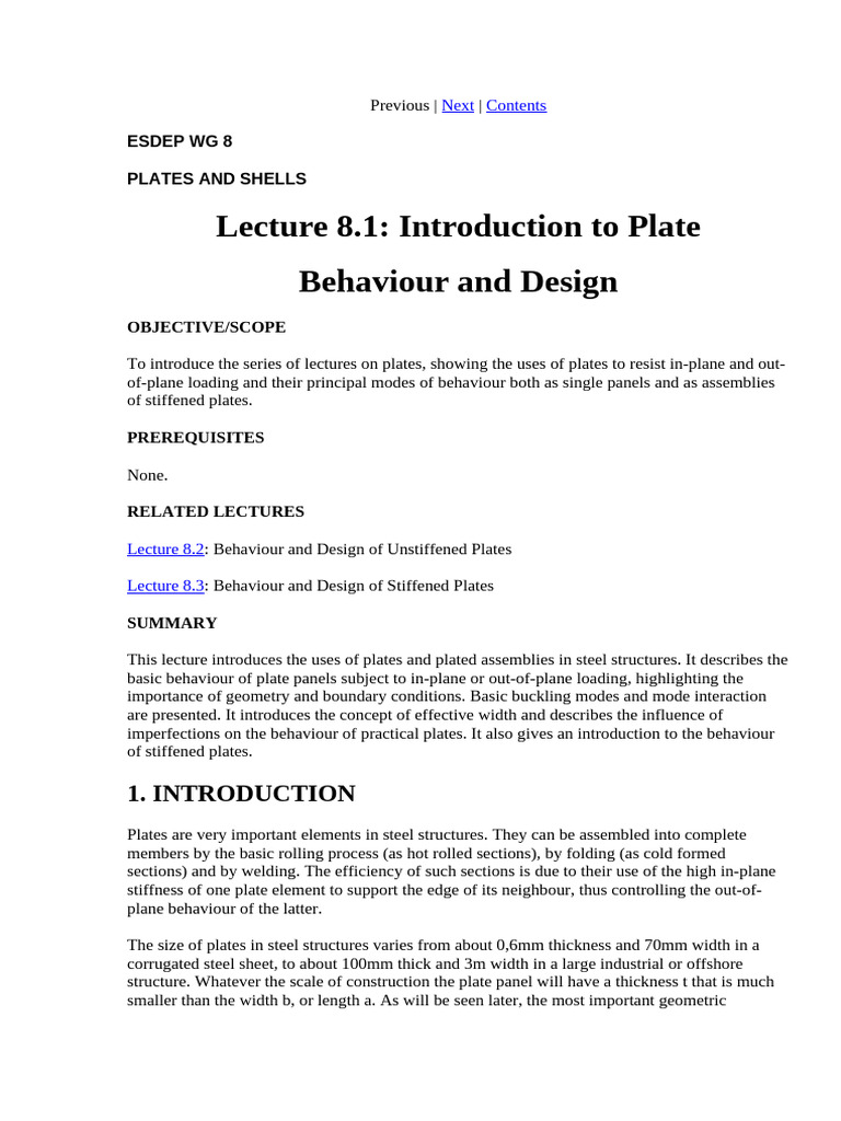 Plates Design | PDF | Buckling | Bending