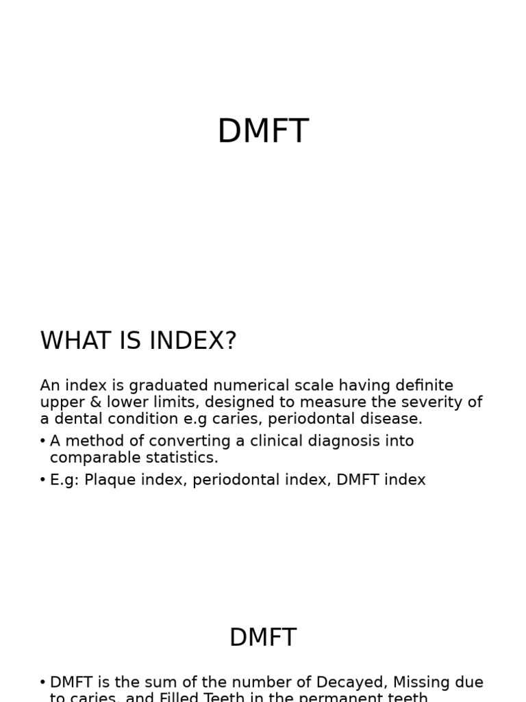 DMFT | PDF | Human Tooth | Periodontology