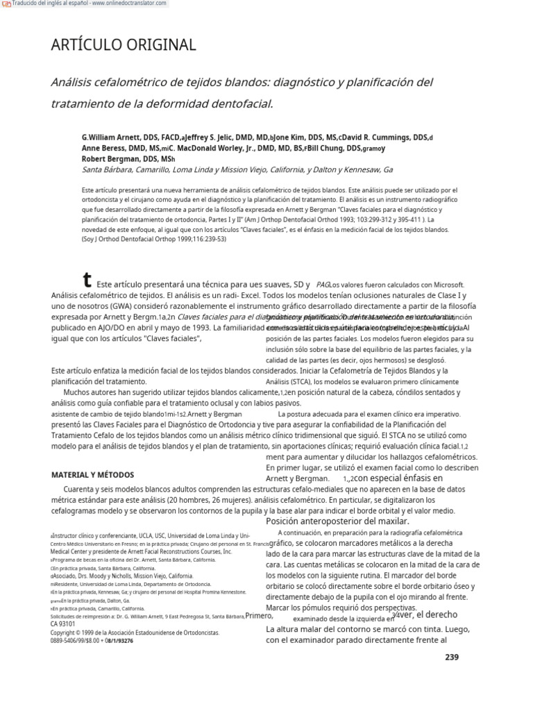 Articulo Científico de Arnett | PDF | Ortodoncia