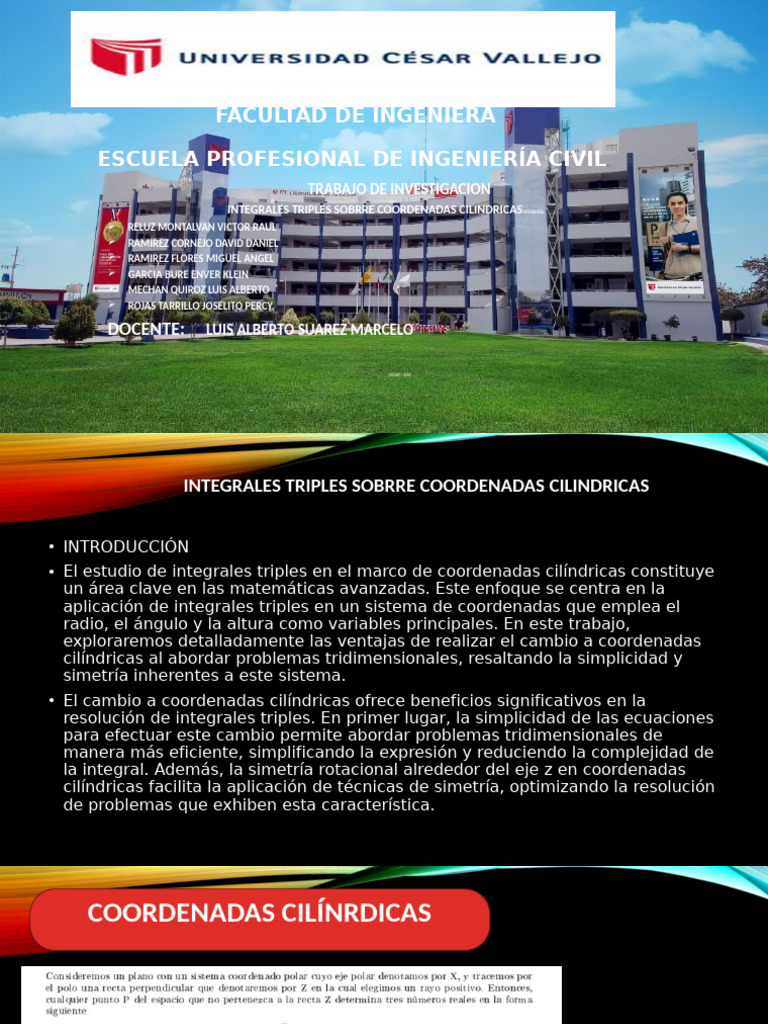 Trabajo Grupal Mate 3 | PDF | Integral | Sistema coordinado