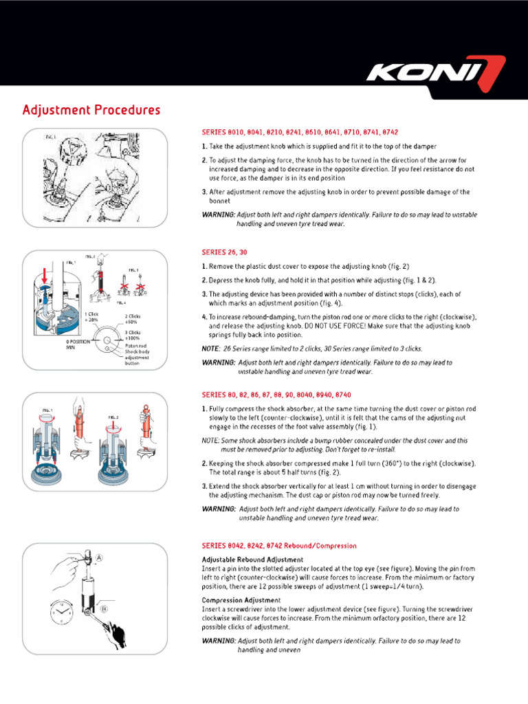 KONI Adjustment Procedures | PDF
