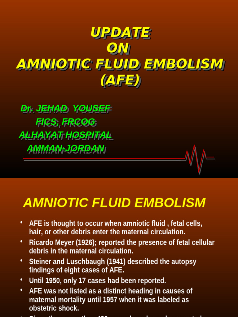 Amniotic Fluid Embolism | PDF | Childbirth | Blood Pressure