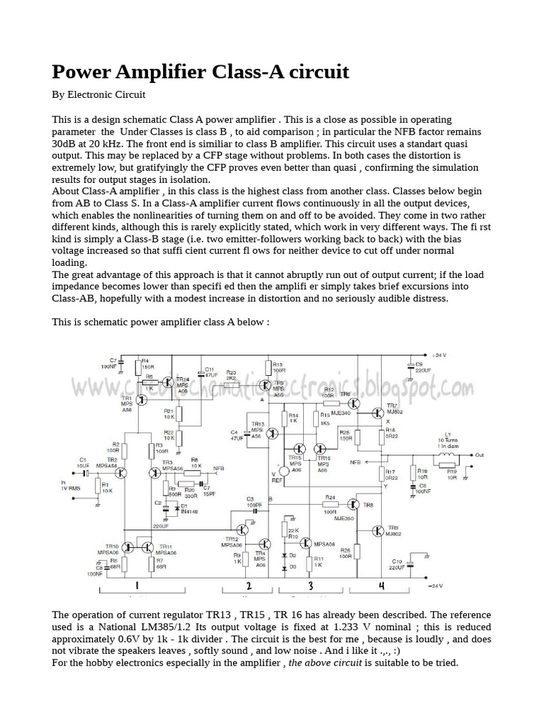 Power Amplifier Class-A Circuit | PDF | Computers | Technology & Engineering