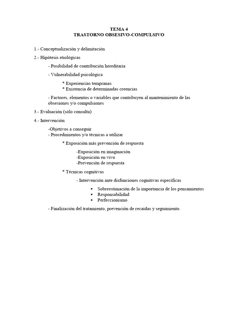 Trastorno Obsesivo Compulsivo | PDF | Relaciones personales, crianza y desarrollo personal