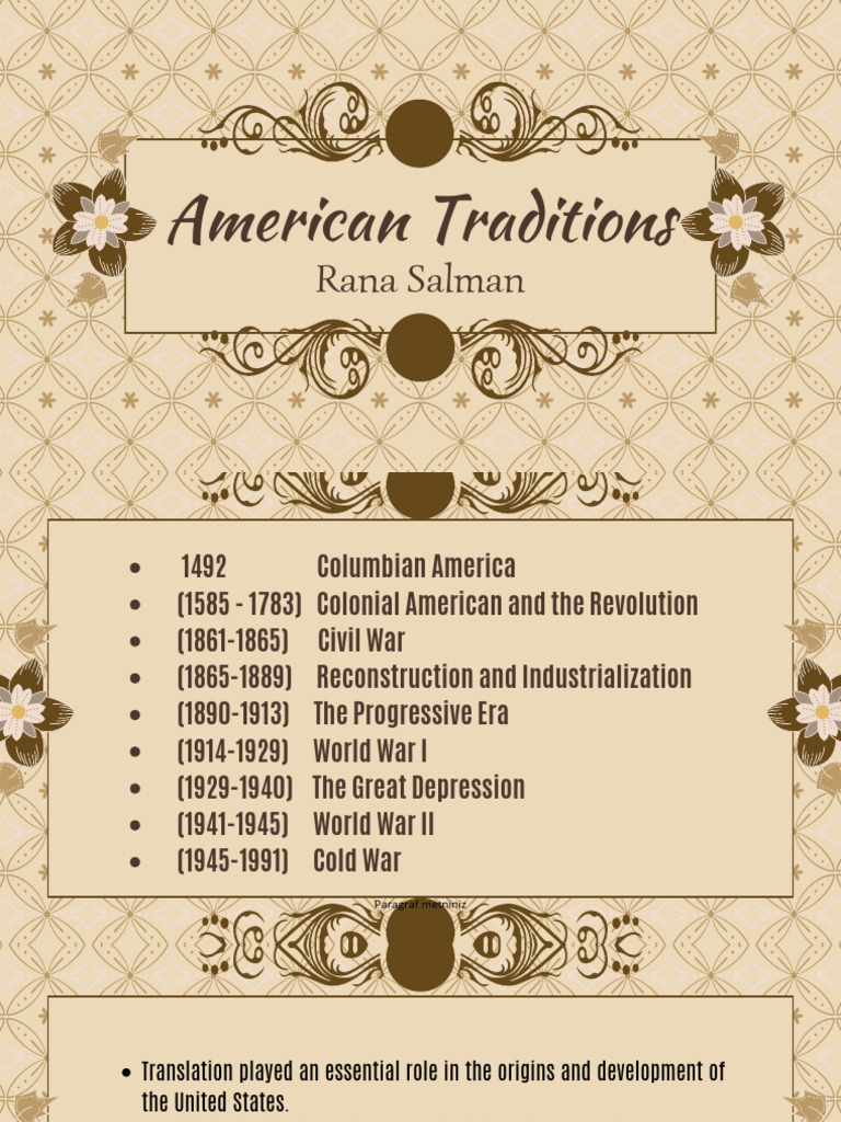 American Traditions | PDF | Translations | The United States