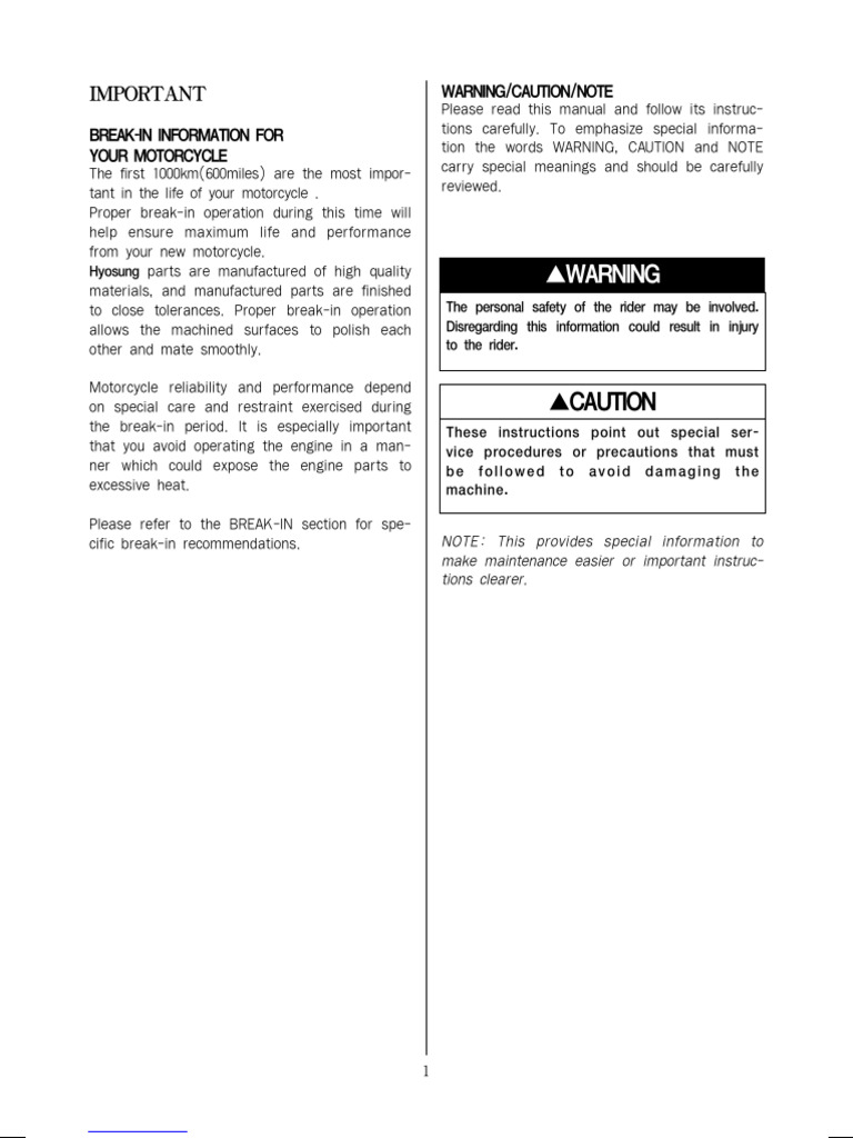 Hyosung Sense Owner's Manual | PDF | Gasoline | Motorcycle